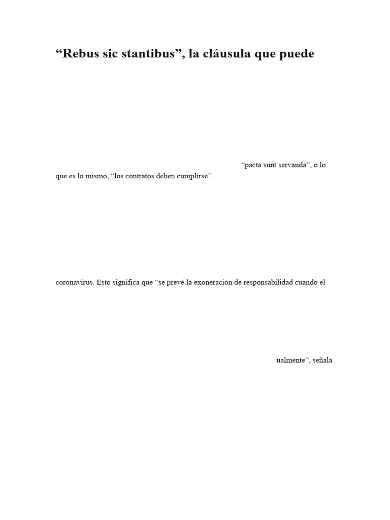 Rebus Sic Stantibus | PDF | Daños y perjuicios