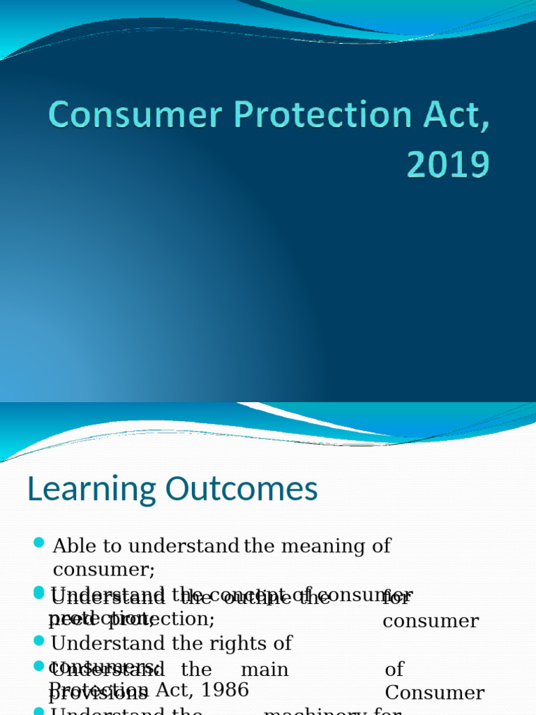 Consumer Protection Act 2019 | PDF | Consumer Protection | Goods