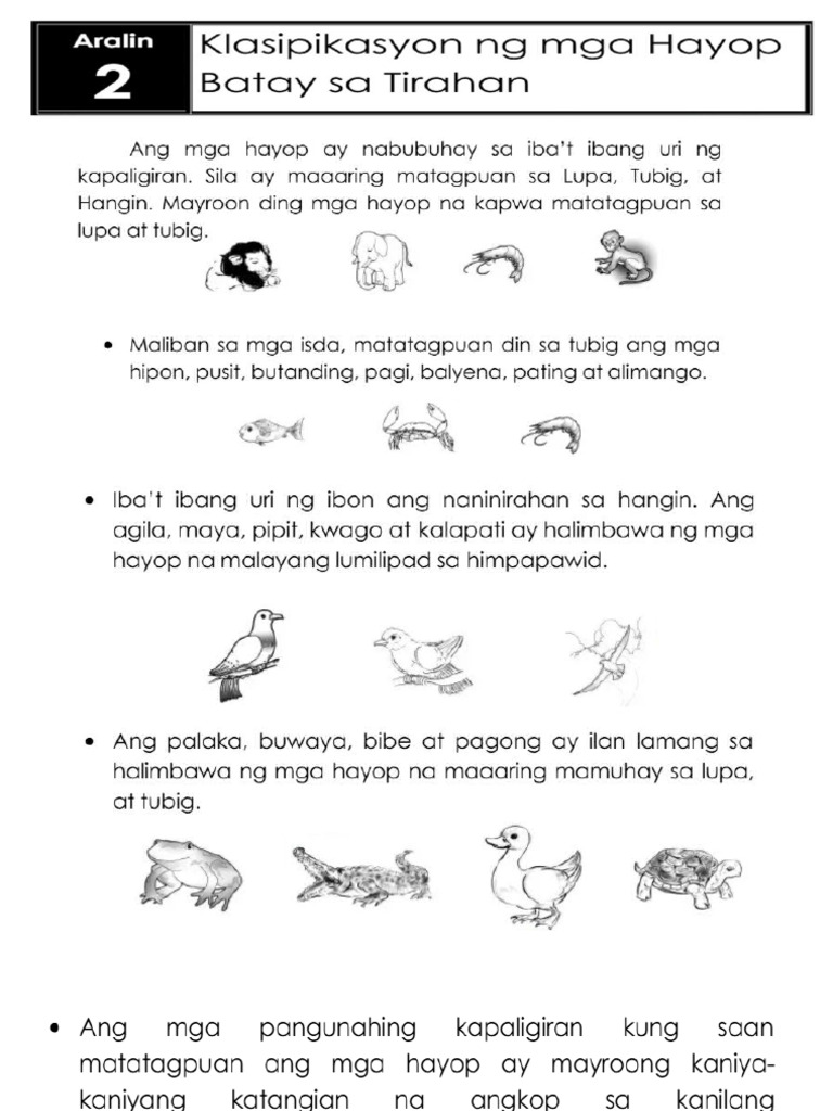 Mga Hayop at Ang Kanilang Tirahan at Kapaligiran | PDF