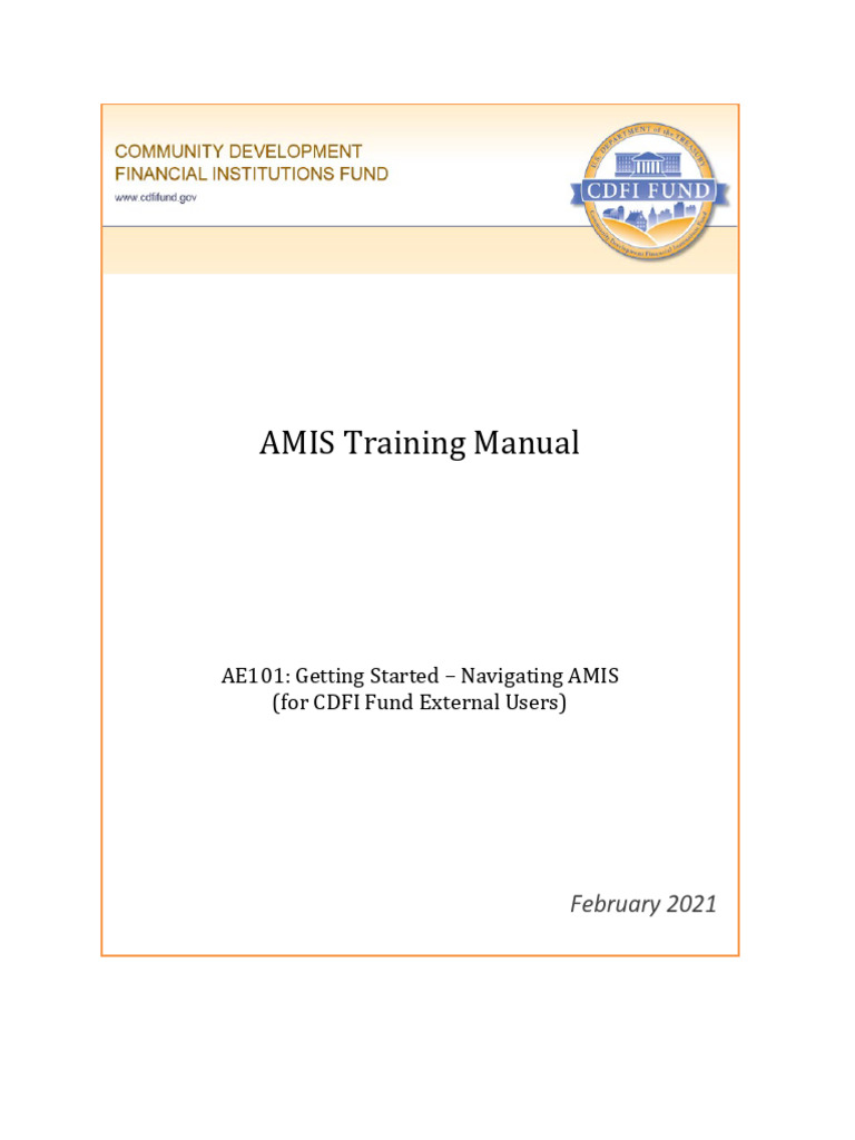 AMIS Training Manual for External Users | PDF | Login | User (Computing)