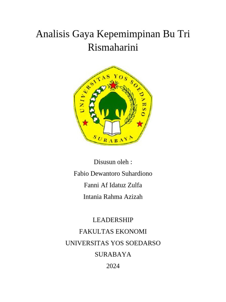 Analisis Gaya Kepemimpinan Bu Tri RismaHarini Final | PDF | Karier & Perkembangan