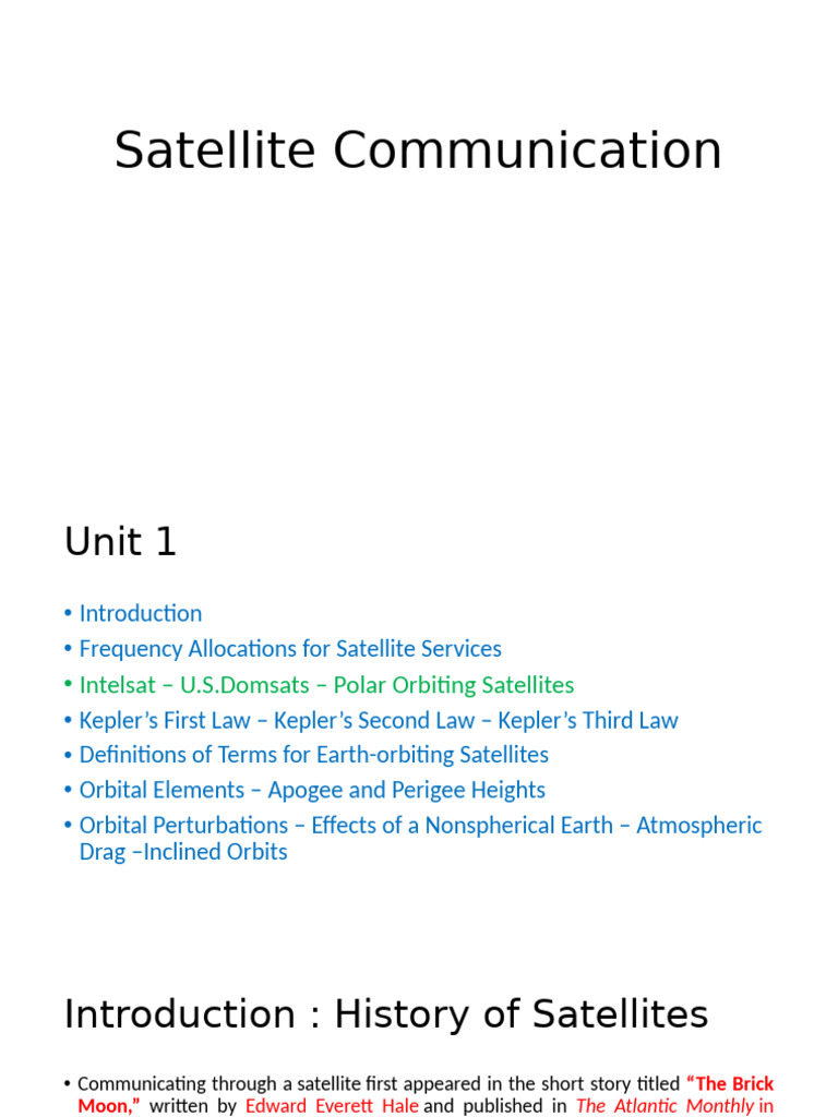 Satellite Communication Unt 1 | PDF | Communications Satellite | Satellite