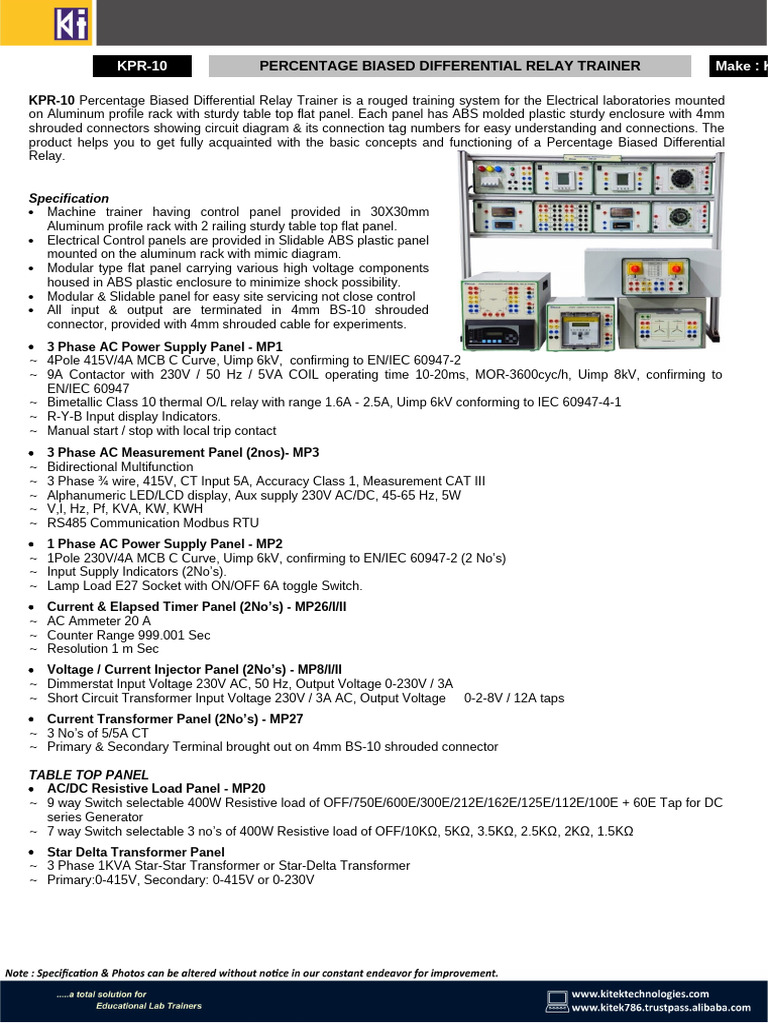 KPR-10 - Percentage Biased Differential Relay | PDF | Mains Electricity ...