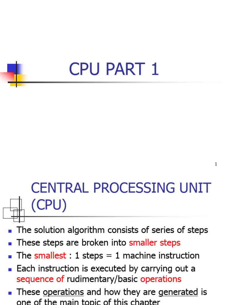 Central Processing Unit (Cpu) Part1 | PDF | Central Processing Unit | Computer Science