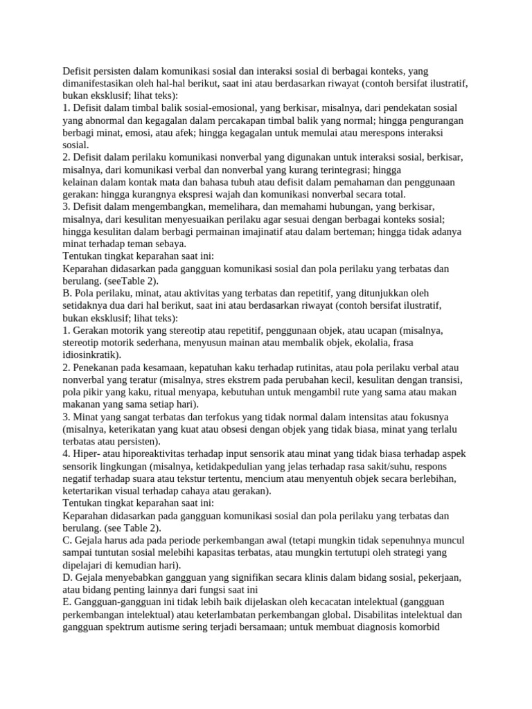 Defisit Persisten Dalam Komunikasi Sosial Dan Interaksi Sosial Di ...