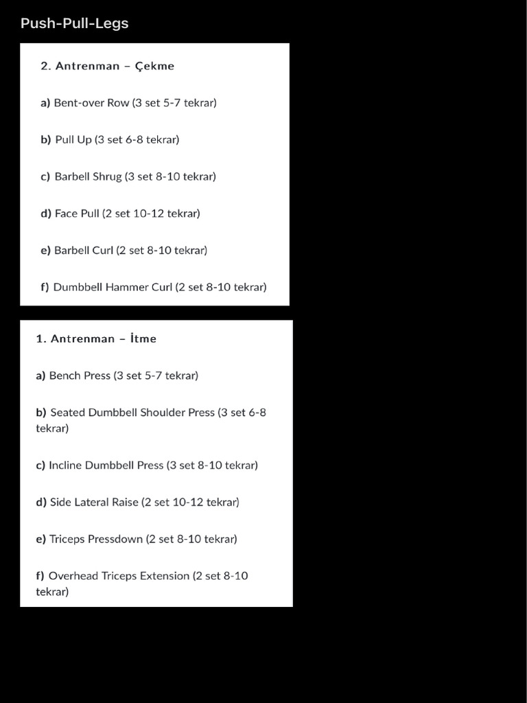 Push Pull Legs | PDF