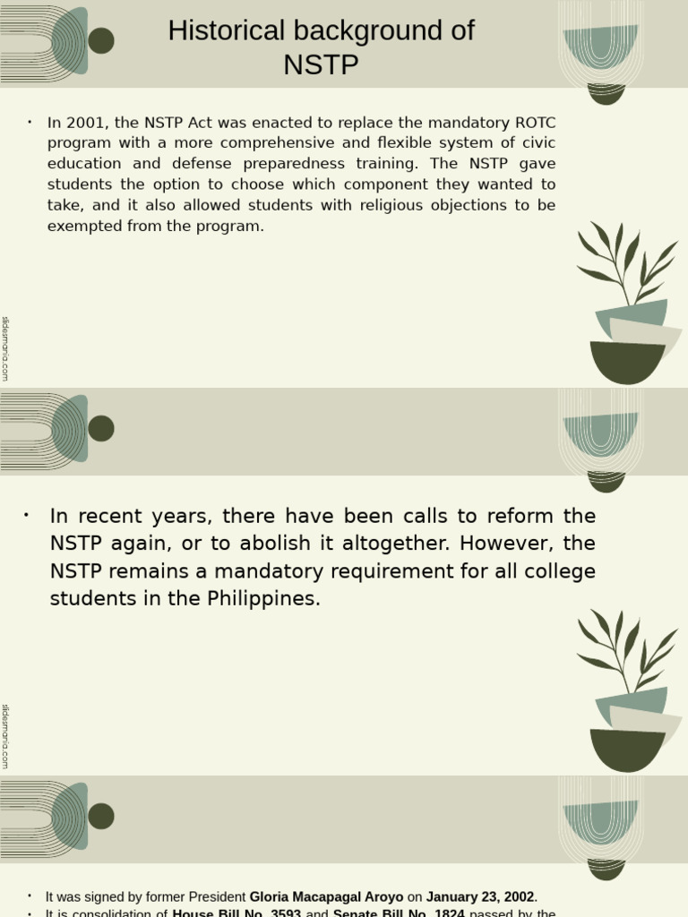 NSTP Act: Historical Overview and Impact | PDF | Citizenship | Justice