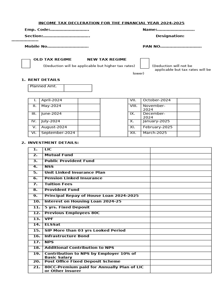 Decleration form | PDF | Insurance | Interest