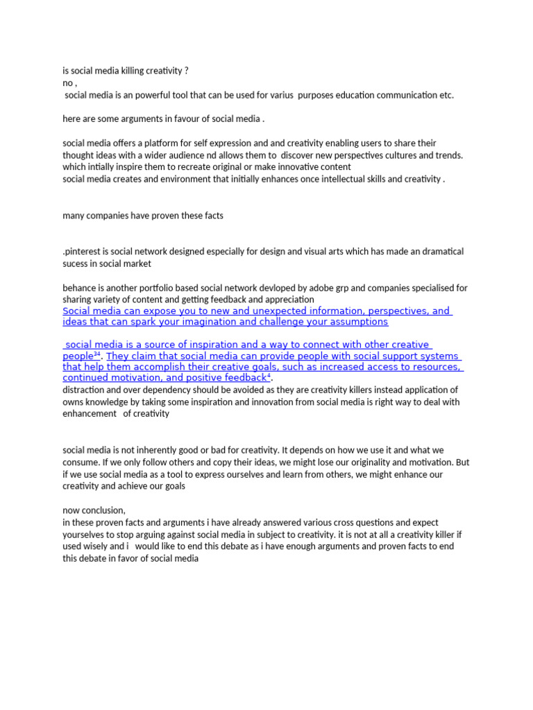 Is Social Media Killing Creativity (AutoRecovered) | PDF