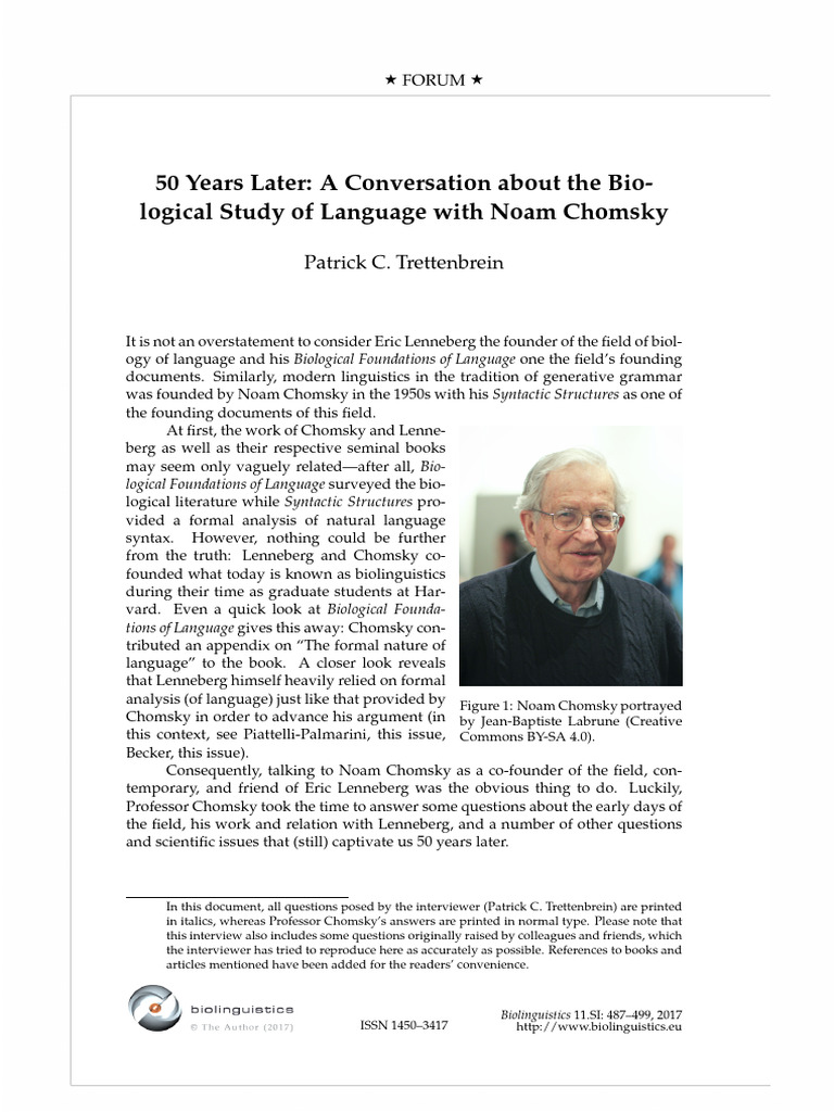 50 Years Later: A Conversation About The Biological Study of Language ...