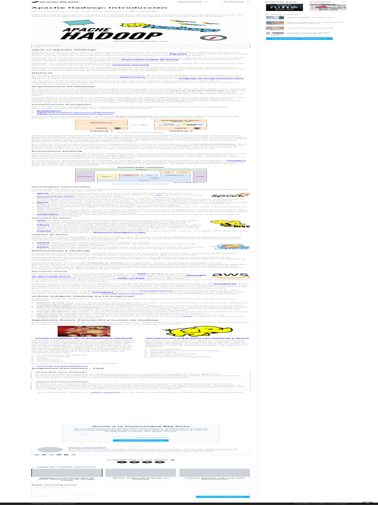 Apache Hadoop: Introducción 2024 - Aprender BIG DATA | PDF | Apache Hadoop | Mapa reducido