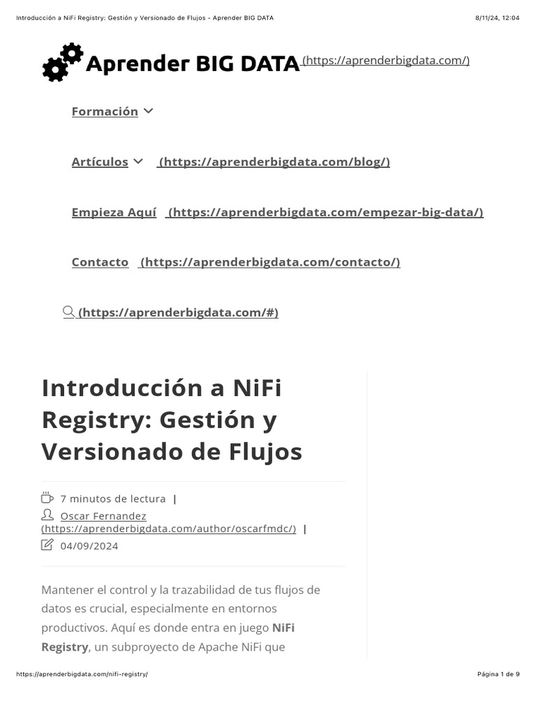 Introducción A NiFi Registry: Gestión y Versionado de Flujos - Aprender ...