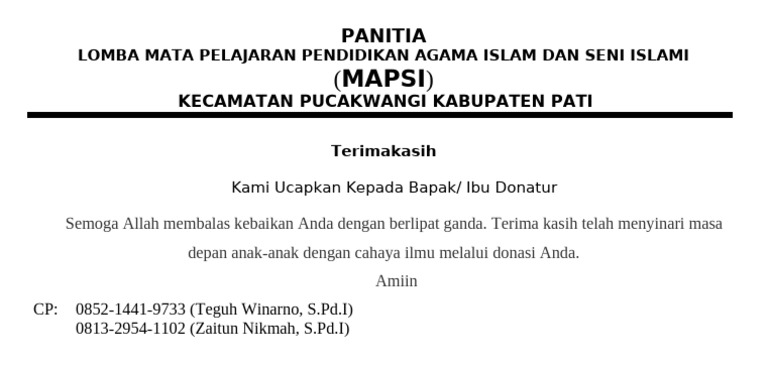 Amplop MAPSI | PDF