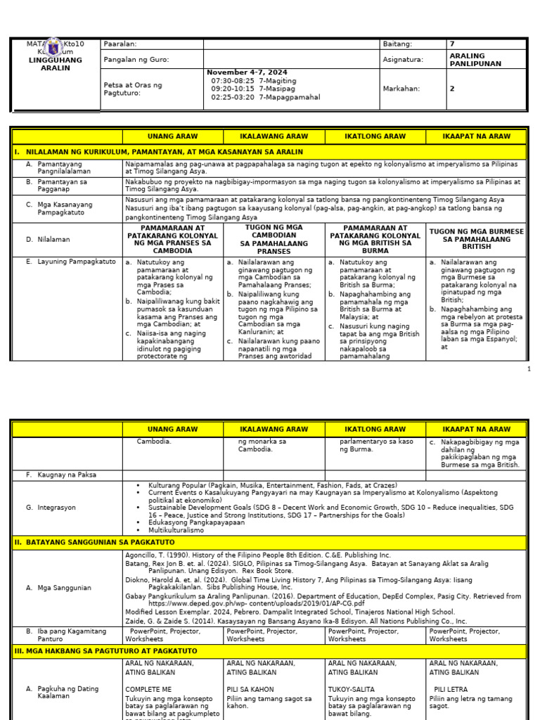 AP7 Q2 Week 5 | PDF