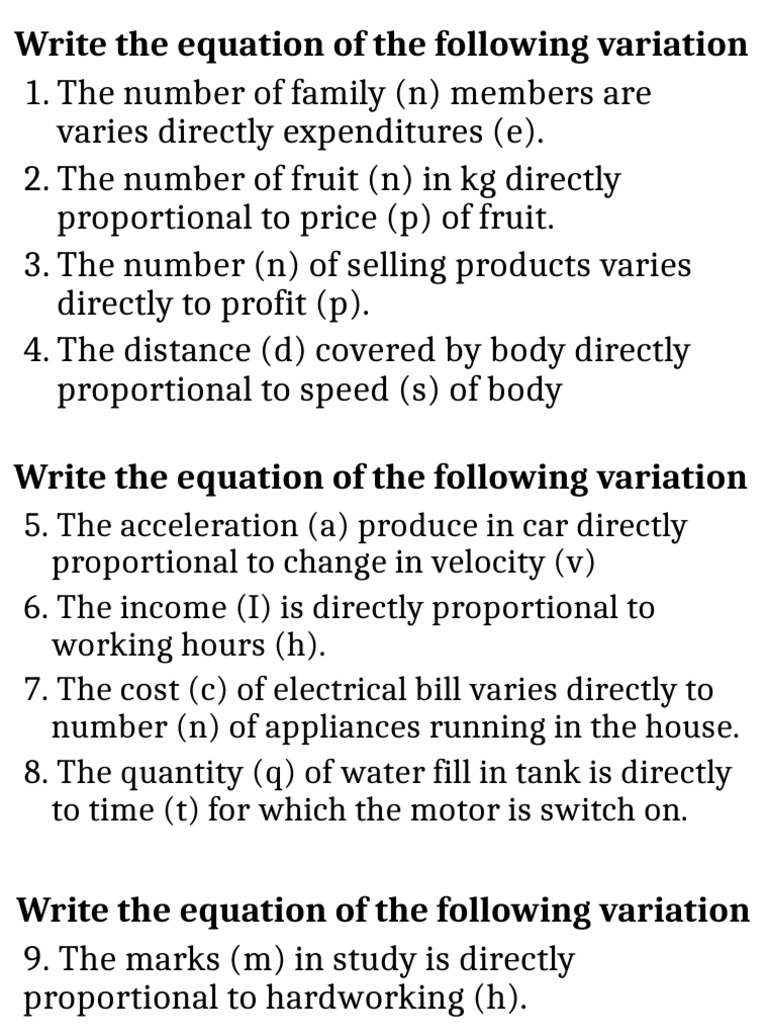 M7Q2 Direct Variation Quiz | PDF