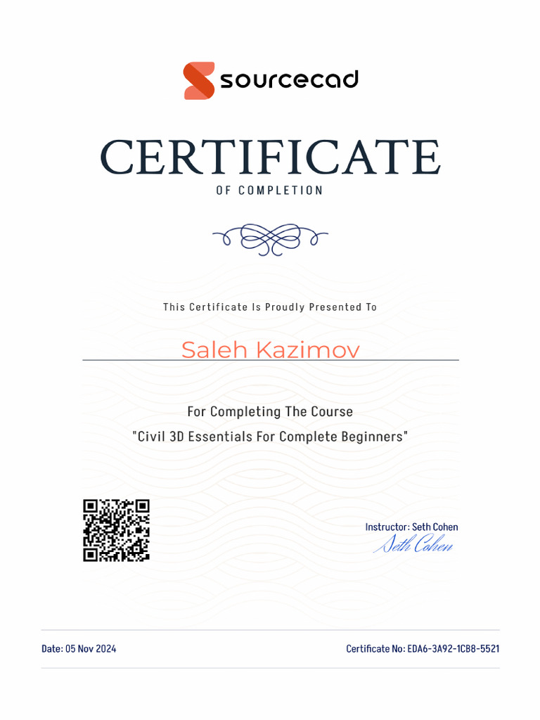 Civil 3d Free Tutorial Series Essentials Certificate | PDF