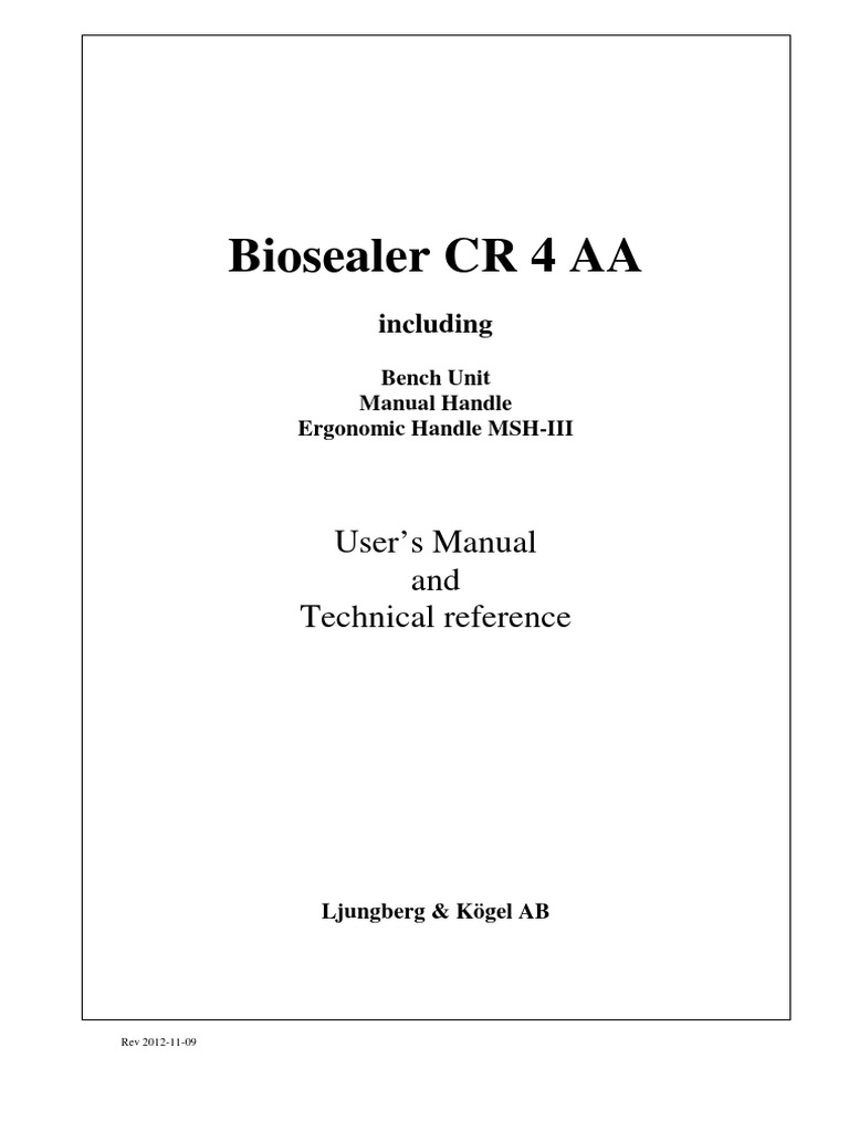 Biosealer CR 4 AA User Guide | PDF | Vacuum Tube | Coaxial Cable