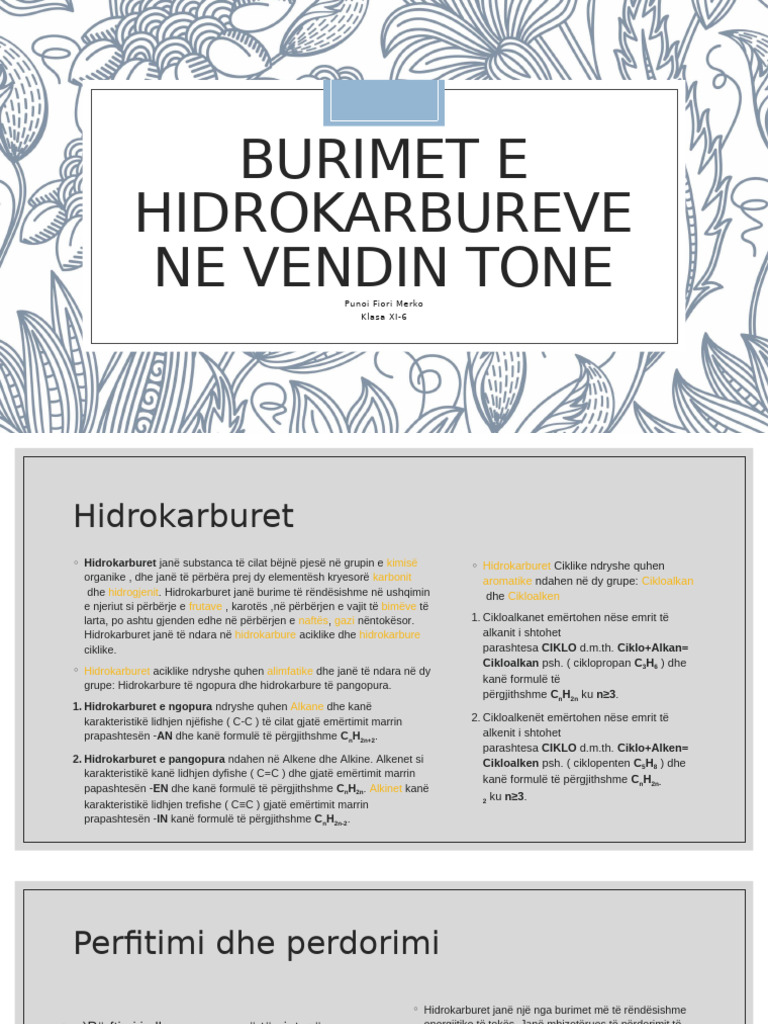 Burimet e Hidrokarbureve Ne Vendin Tone | PDF