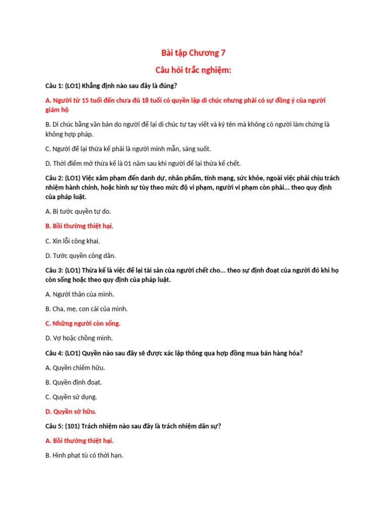 Trắc Nghiệm Pldc Trong Giáo Trình | PDF