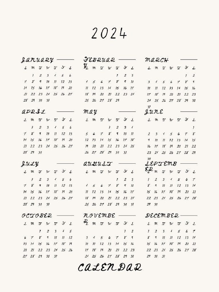 2024 Calender | PDF