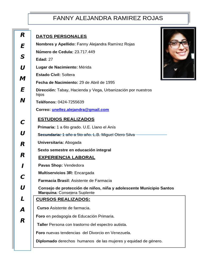 R E S U M E N: Fanny Alejandra Ramirez Rojas | PDF