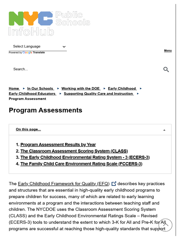 Program Assessment | PDF | Learning | Early Childhood Education