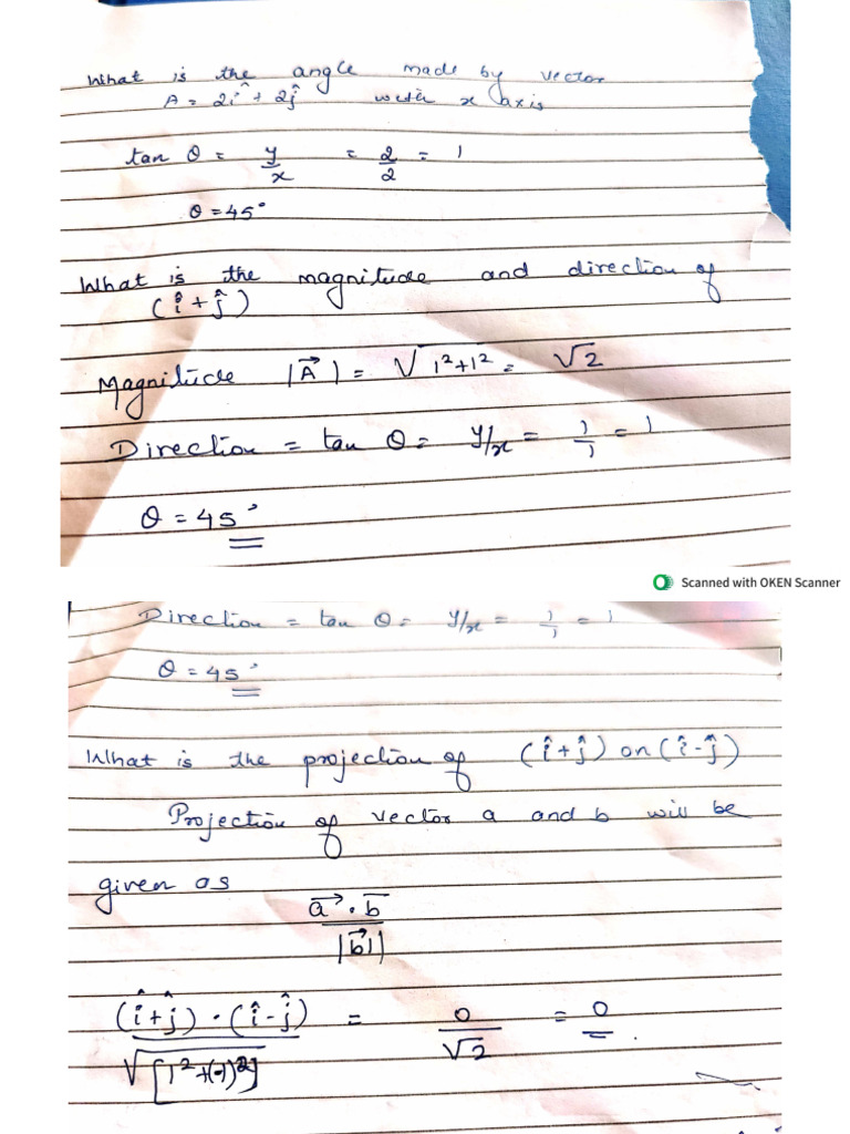 Imp One Marker - Vector Dot Product | PDF