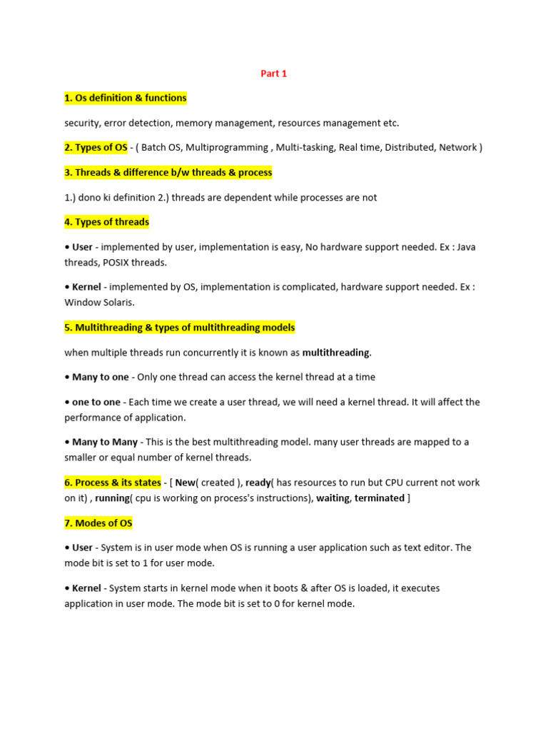Os Revision Pdf Thread Computing Scheduling Computing 