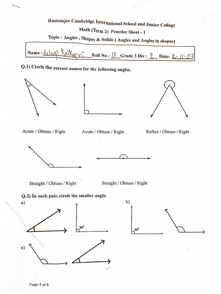 Math Term 2 Practice Sheet 1 | PDF