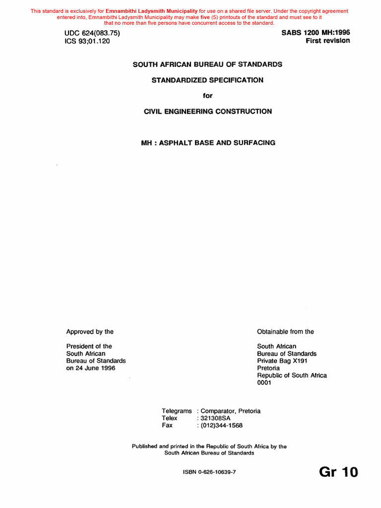 SABS 1200 MH: Asphalt Standards Guide | PDF | Calibration | Materials