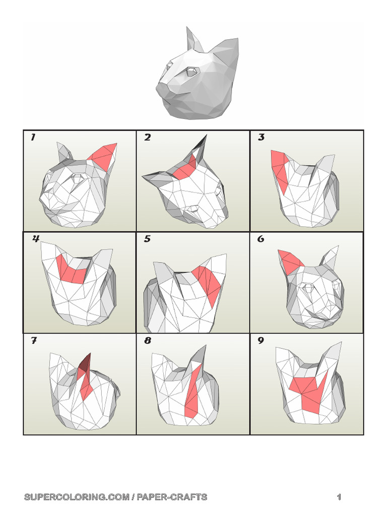 Low Poly Big Floppa Paper Crafts | PDF