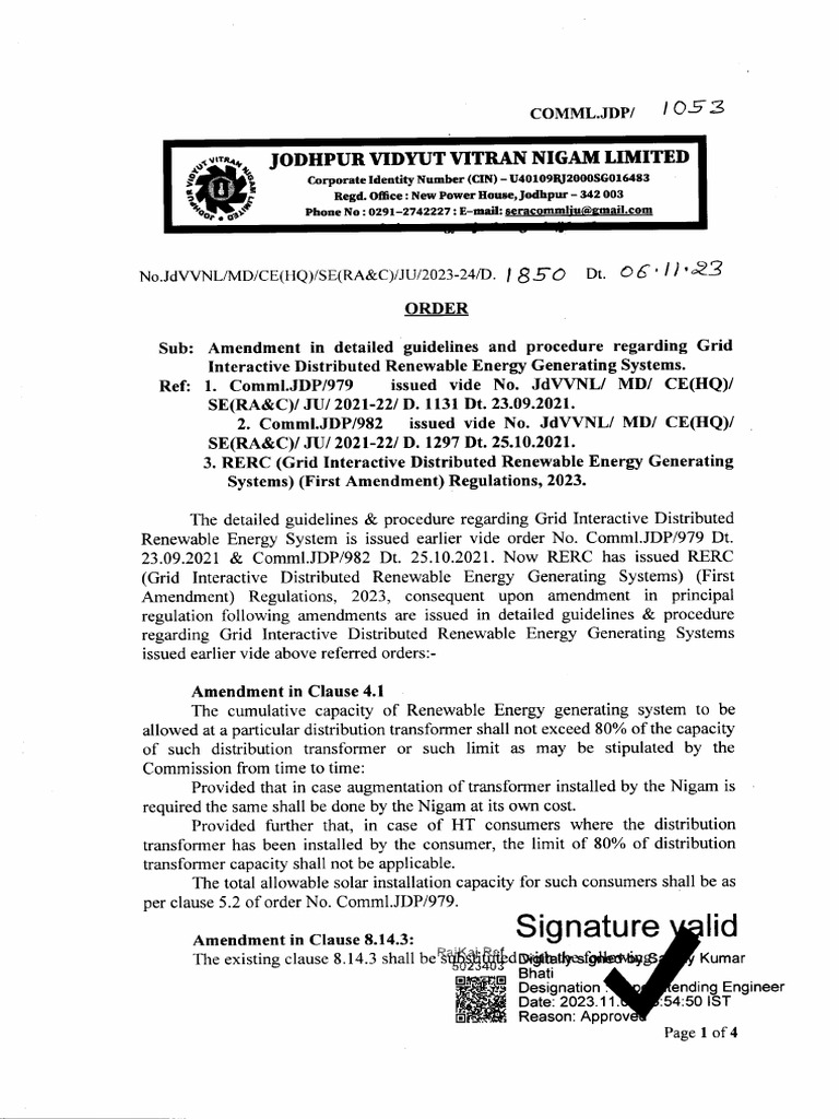 JDVVNL Transformer Capacity Inverter Capacity Net Meter | PDF ...