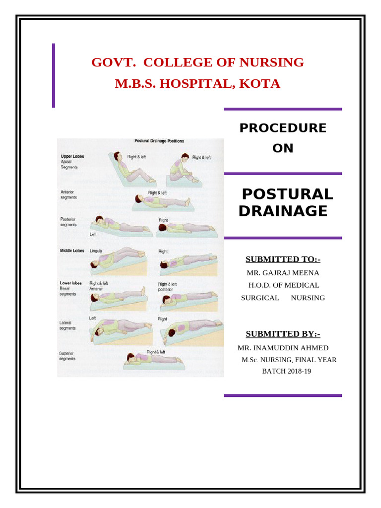 POSTURAL DRAINAGE NEW | PDF | Lung | Cough