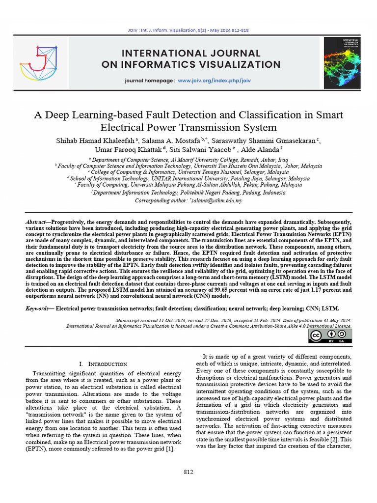 A Deep Learning Based Fault Detection And Classifi Pdf Electric