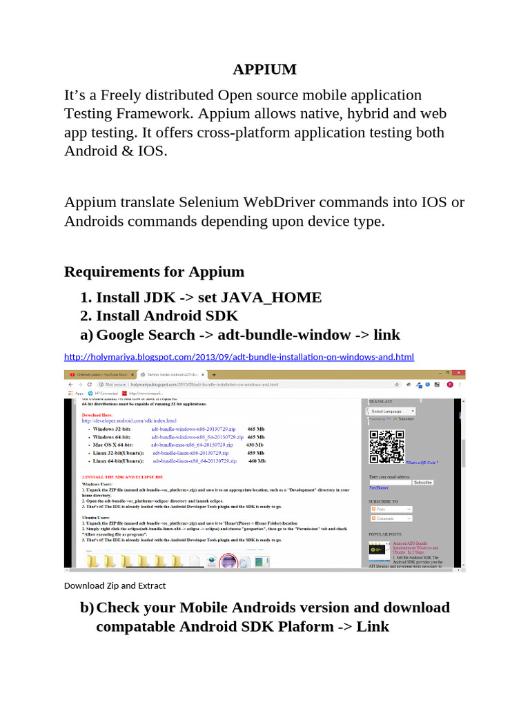 APPIUM | PDF | Android (Operating System) | Eclipse (Software)