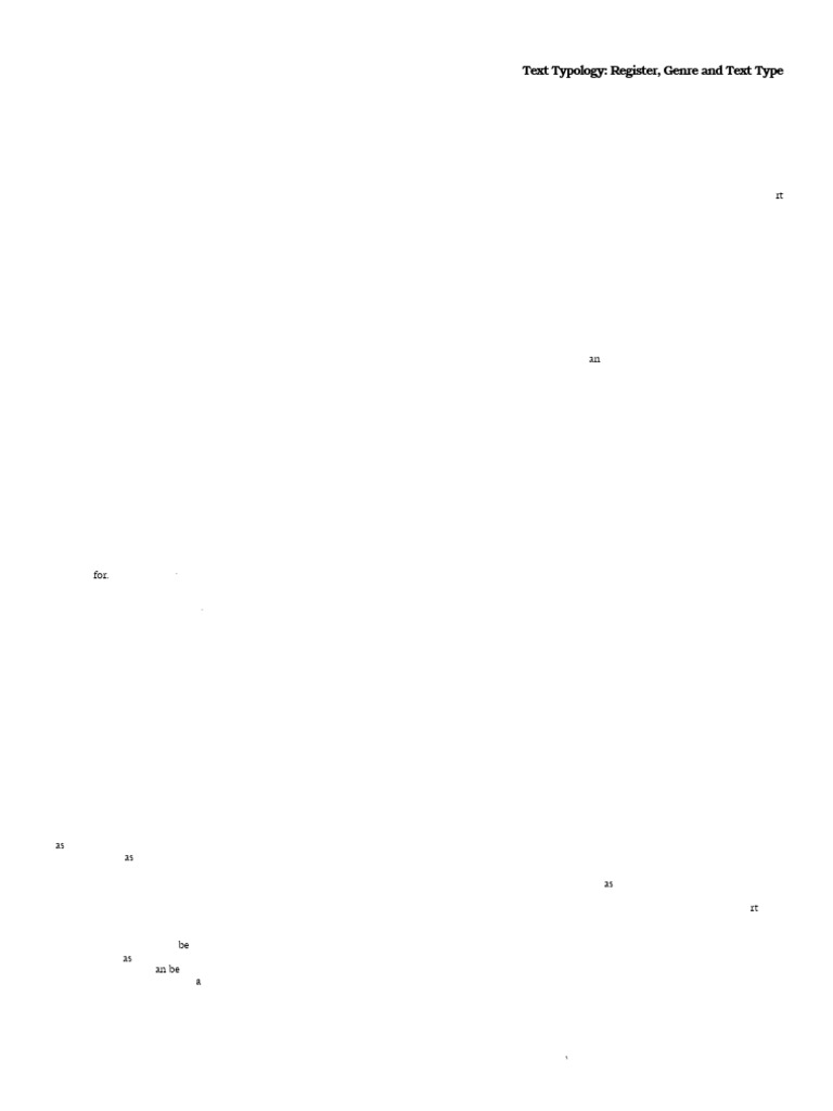 Text Typology - Register, Genre and Text Type | PDF | Genre | Linguistics