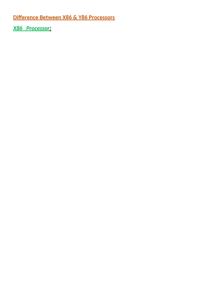 Difference y86 and x86 | PDF | Microprocessor | Central Processing Unit