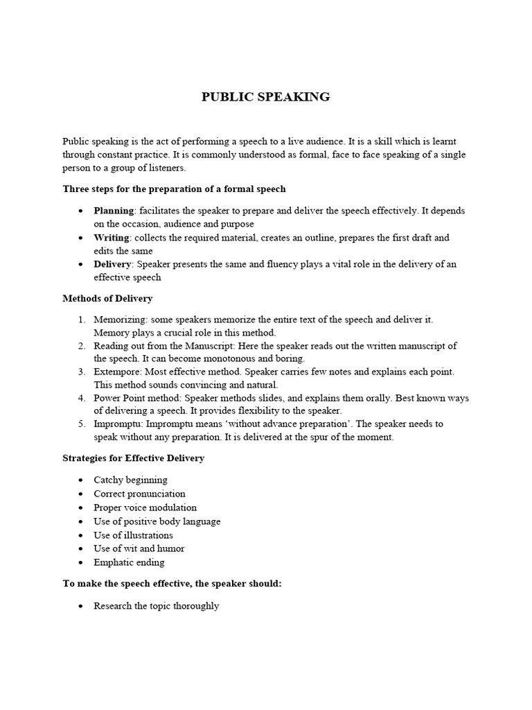 Public Presentation & Speking Skills | PDF | Public Speaking | Speech