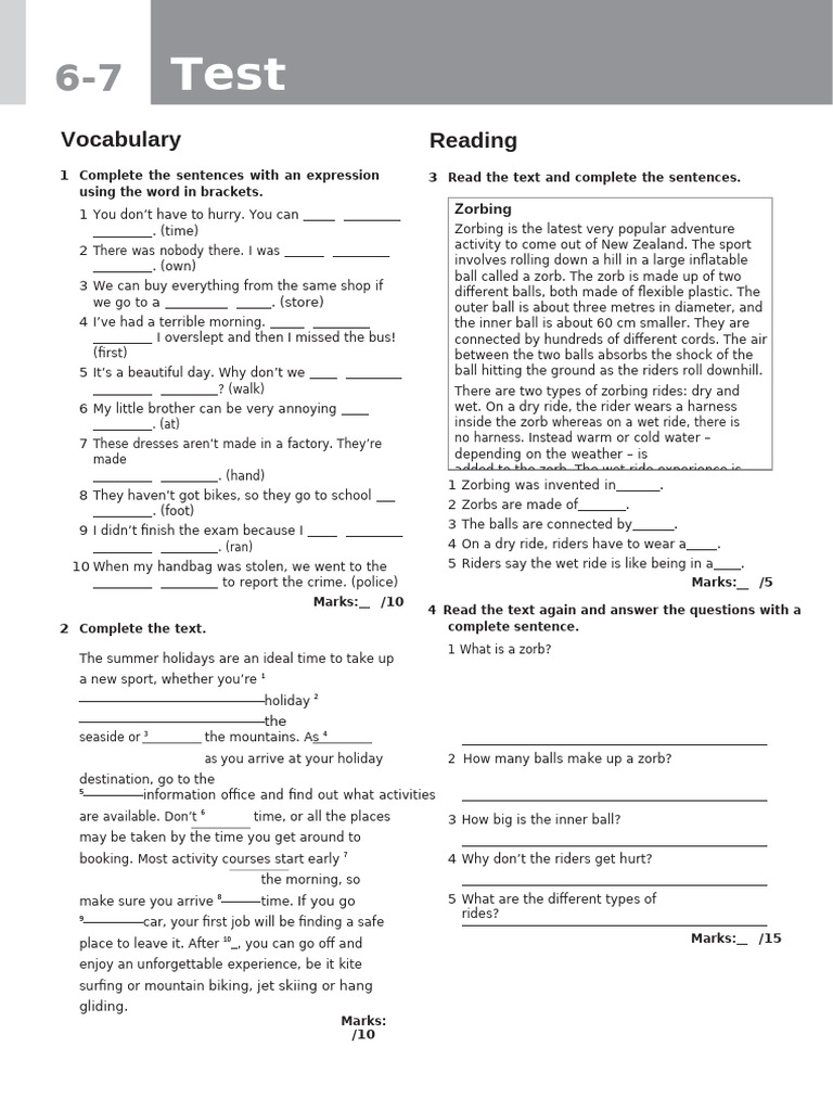 Aim High 1 Units 6-7 | PDF