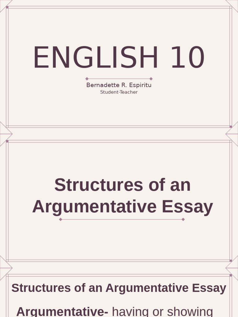 Argumentative Essay Structure Guide | PDF | Essays | Car