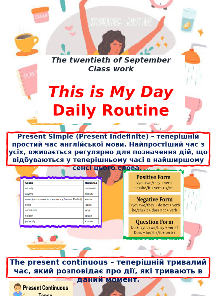Daily Routine (Grammar) | PDF | Linguistics | Grammar