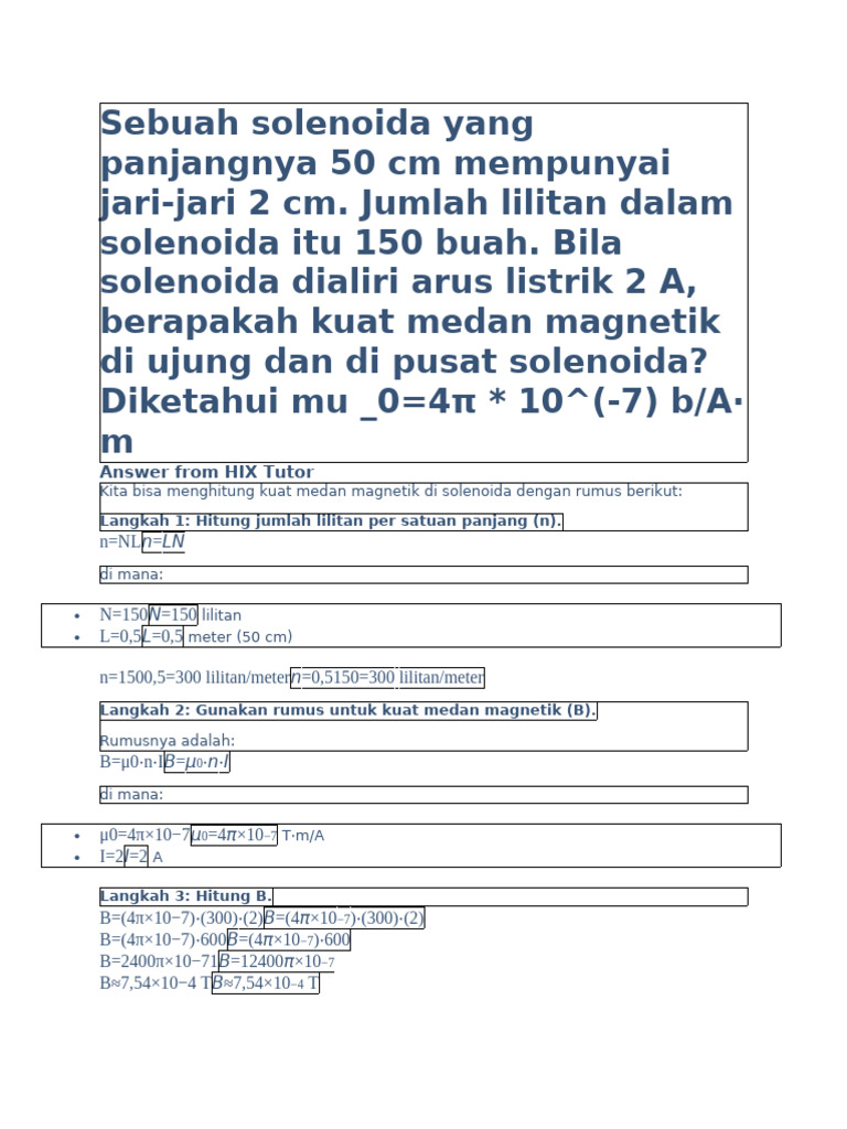 Sebuah Solenoida Yang Panjangnya 50 CM Mempunyai Jari | PDF | Sains & Matematika