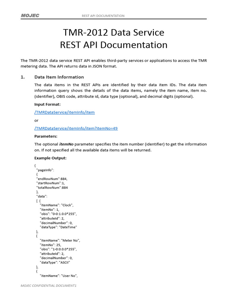 TMR Rest API Documentation | PDF | Parameter (Computer Programming) | Data Type