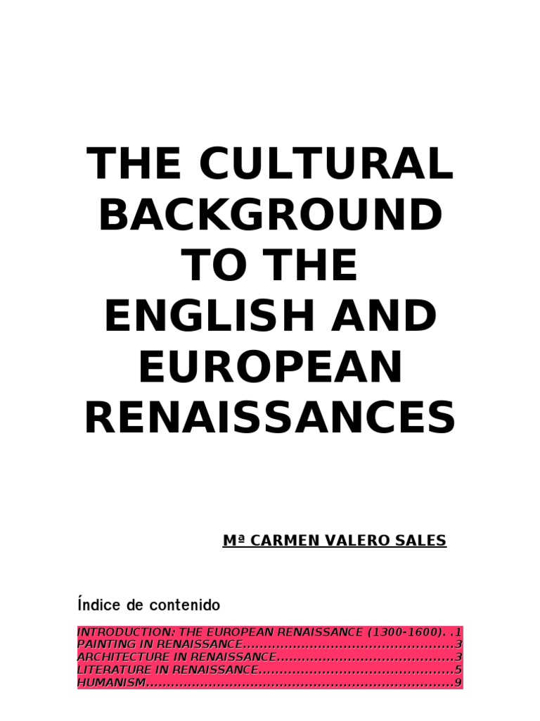 Introduction To The English and European Renaissances | PDF ...