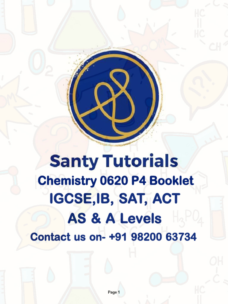 0620 Chemistry P4 Booklet | PDF | Chemical Compounds | Chemical Reactions