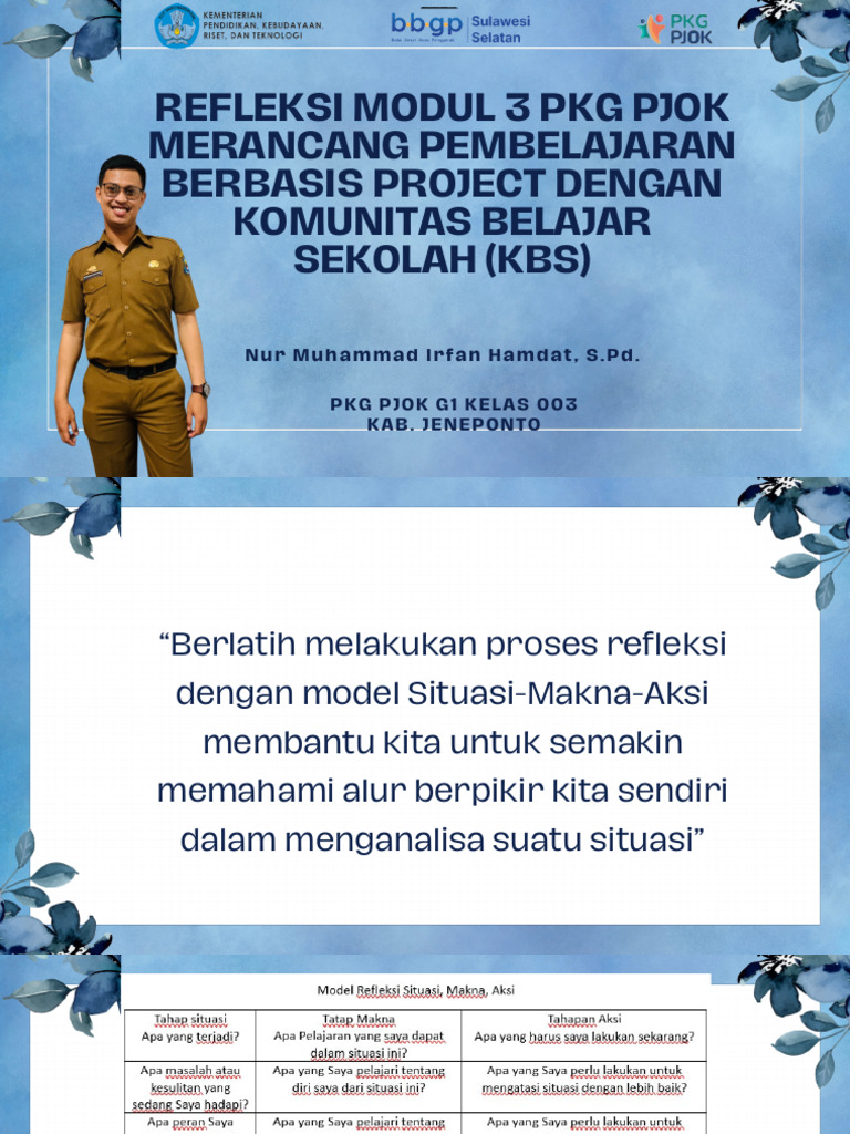 Refleksi Modul 3 PKG Pjok Merancang Pembelajaran Berbasis Project Dengan Komunitas Belajar ...