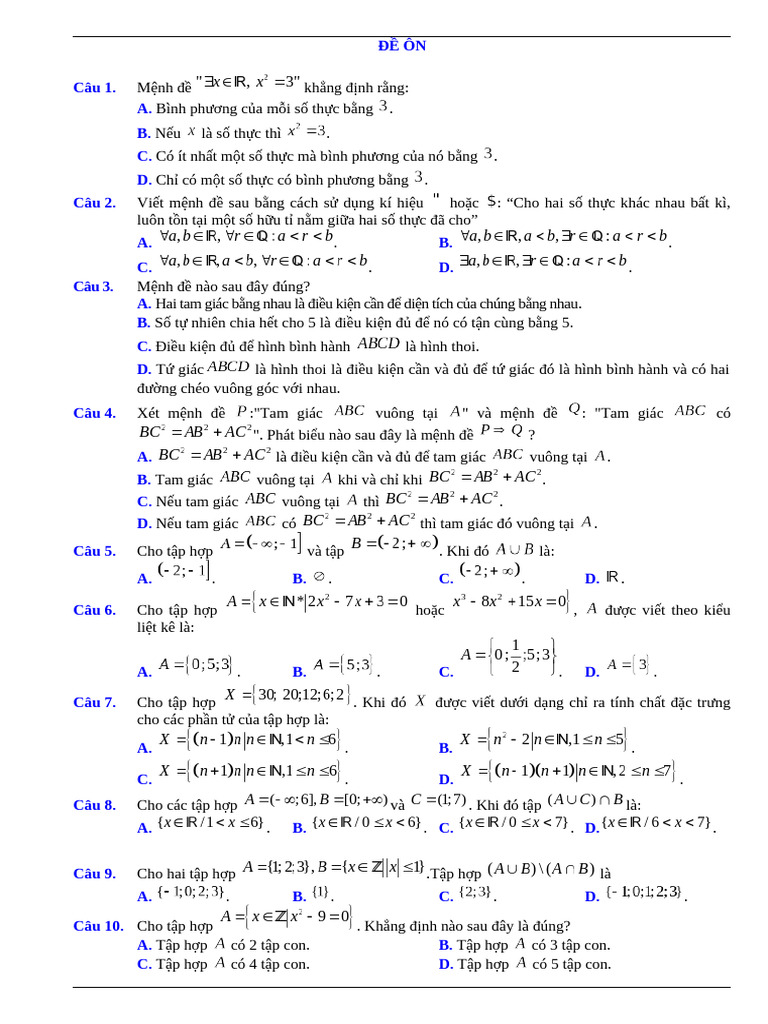 Đề on gk1 HS | PDF