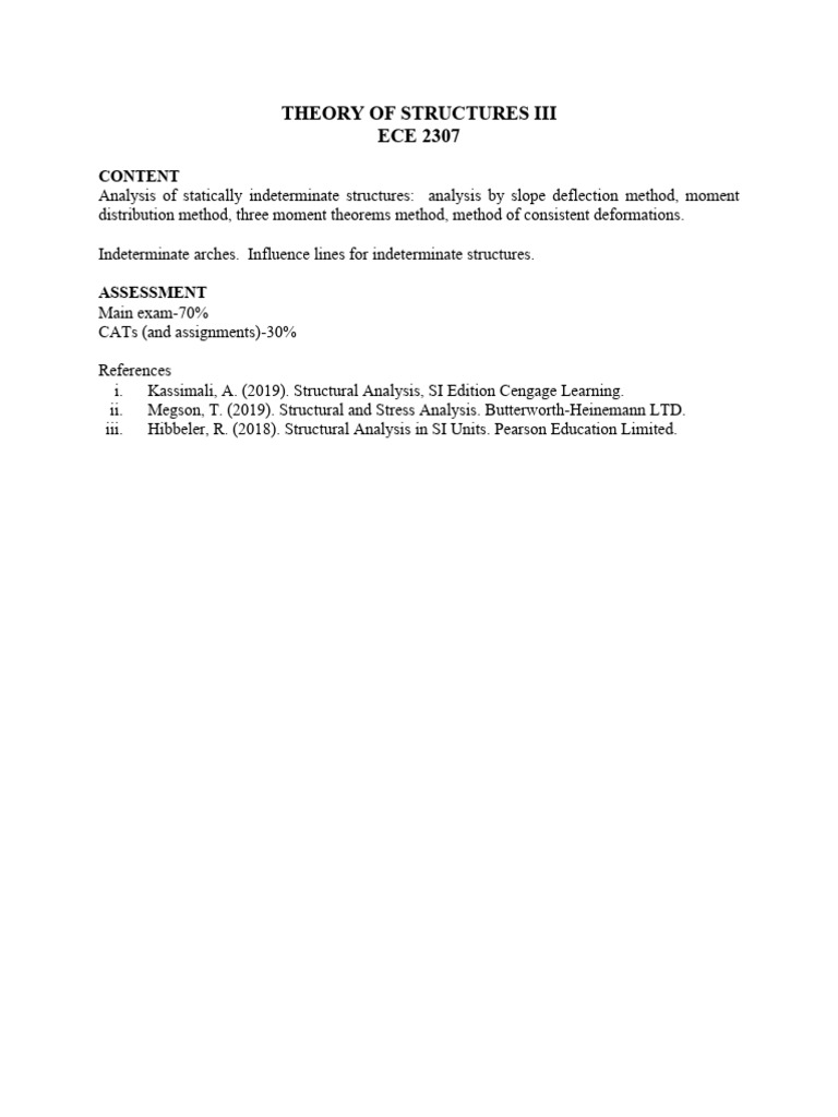 Statically Indeterminate Structures Analysis | PDF