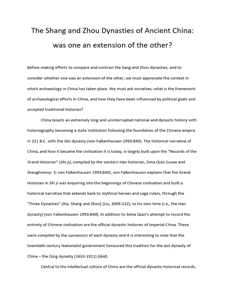 The Shang and Zhou Dynasties of Ancient | PDF | China | World Politics