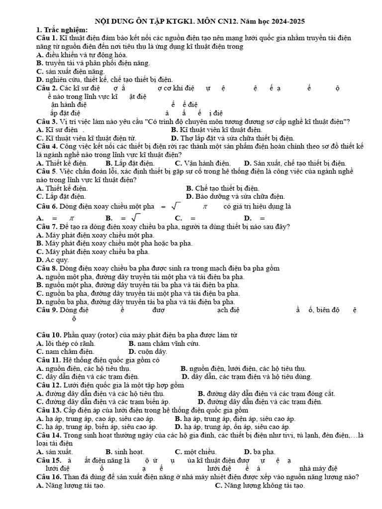 2. ĐỀ CƯƠNG CN12. 2024 | PDF